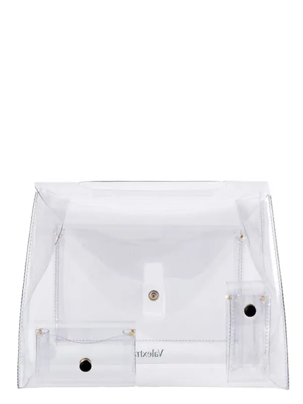 VALEXTRA Iside Mini Clear Plastic Handheld Bag - White