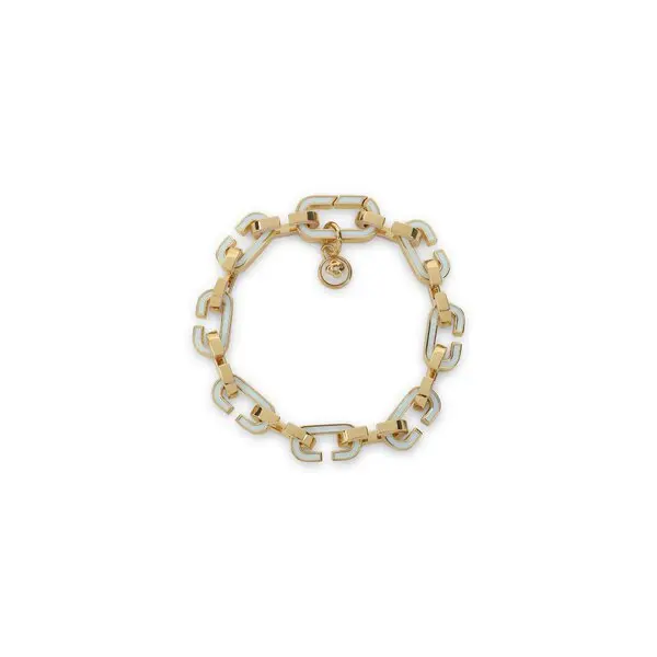 Casablanca Enamel C Link Bracelet - Silver