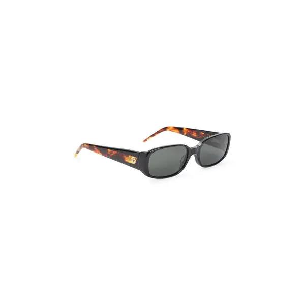 Casablanca Oval Stripe Acetate Sunglasses - Black