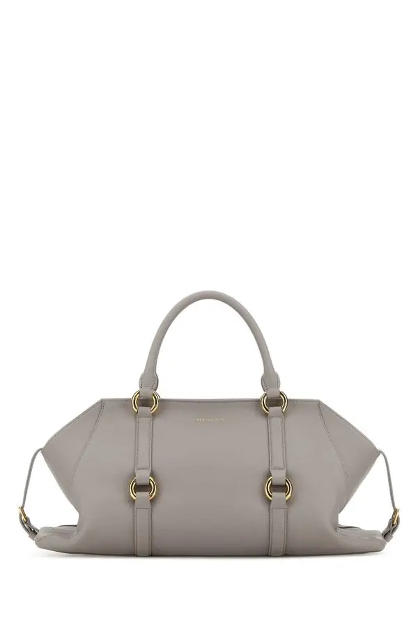 Alexander McQueen Grey Leather Medium Farringdon Handbag - Gray