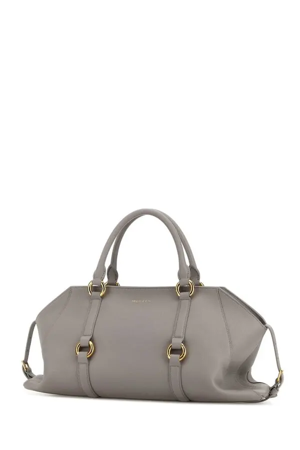Alexander McQueen Grey Leather Medium Farringdon Handbag - Gray