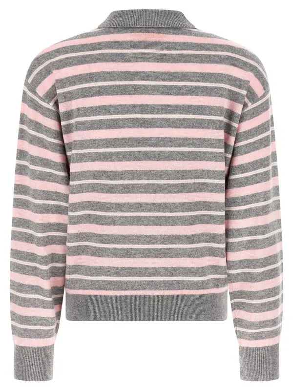 Guest In Residence Collegiate Stripe Cashmere Polo Sweater - Multicolor