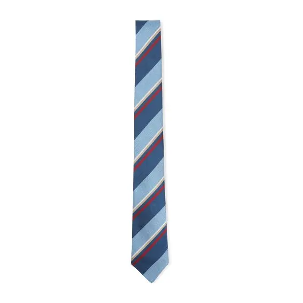 Paul Smith Striped Silk Neck Tie - Blue