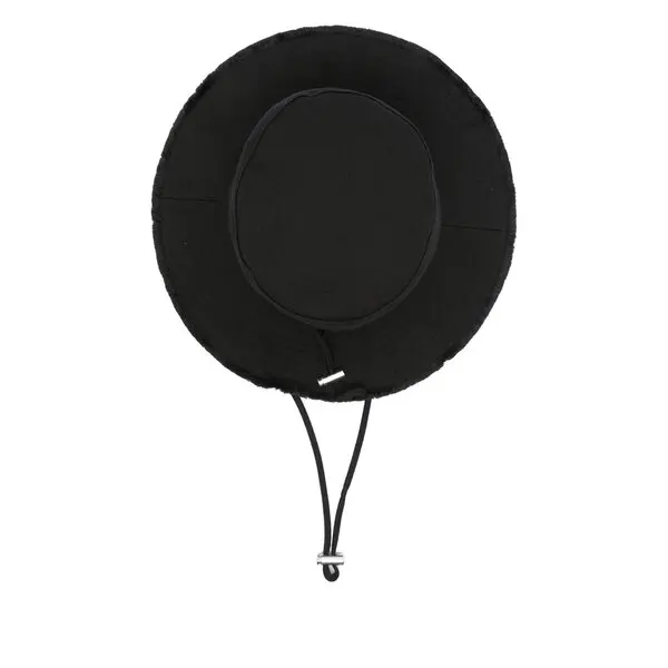 Jacquemus Cotton Bucket Hat With Drawstring And Frayed Brim
