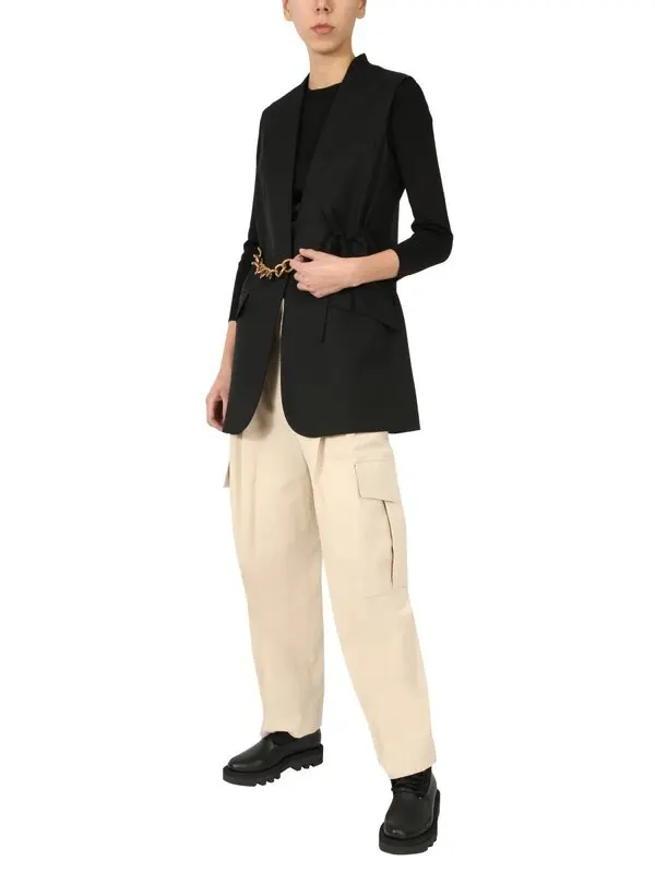 Givenchy Sleeveless V-neck Jacket With Chain Belt