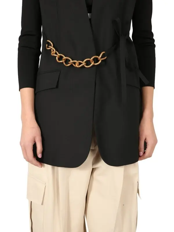 Givenchy Sleeveless V-neck Jacket With Chain Belt