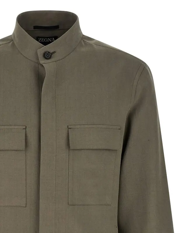 Zegna Oasi Lino' Overshirt - Gray