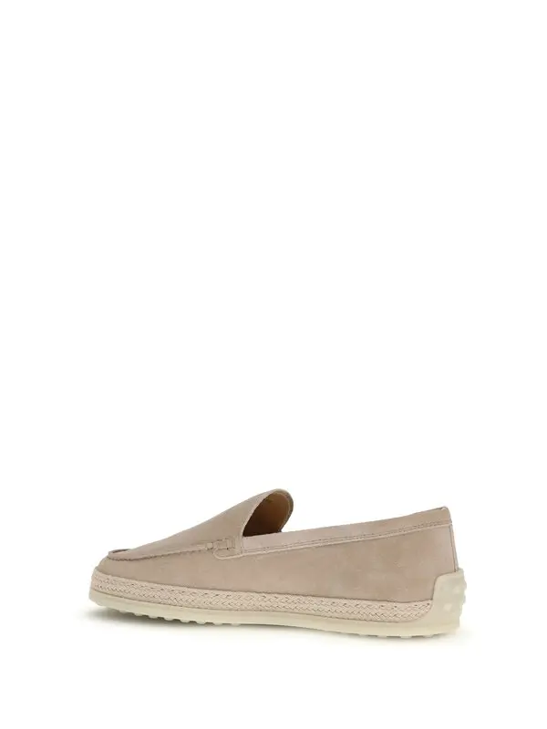TOD'S Suede Loafers With Embossed Monogram