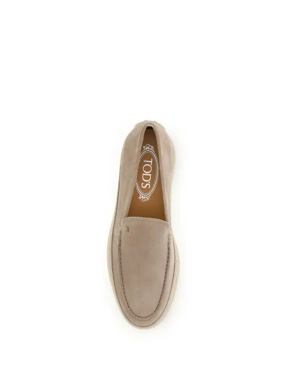 TOD'S Suede Loafers With Embossed Monogram