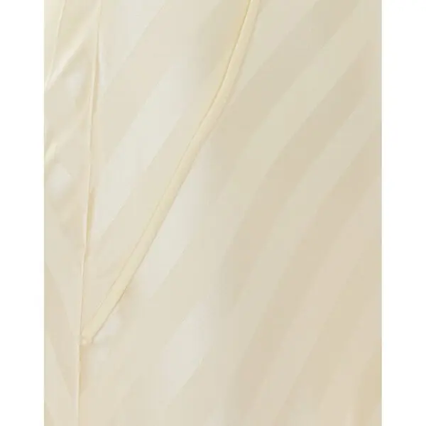 SELF-PORTRAIT Satin Striped Maxi Dress With Bow Detail