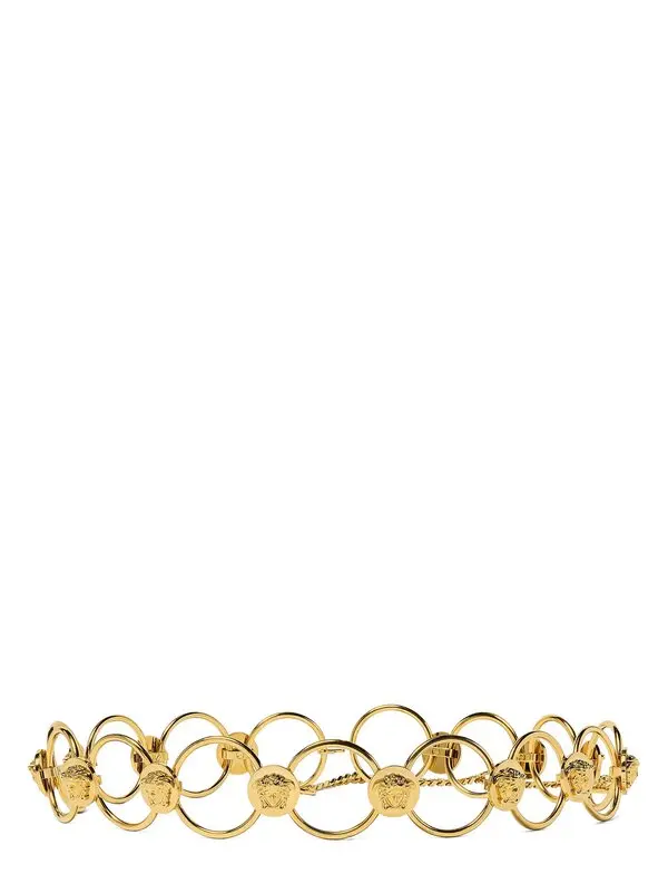 Versace La Medusa Metal Ring Belt - Gold
