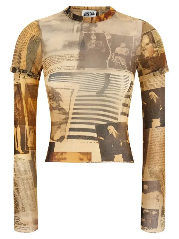 JEAN PAUL GAULTIER The Journal Double Baby" Printed Mesh T-shirt