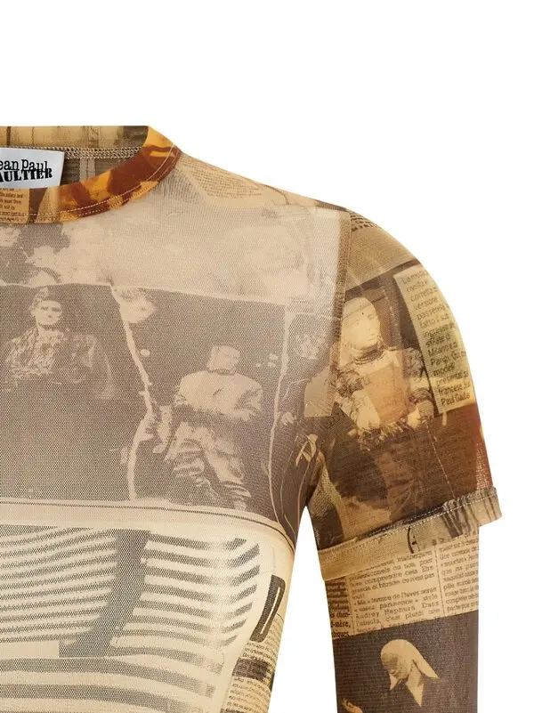 JEAN PAUL GAULTIER The Journal Double Baby" Printed Mesh T-shirt