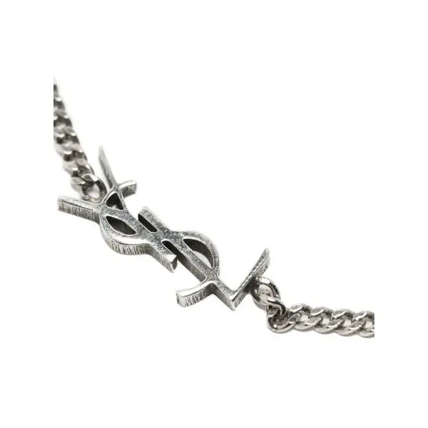 Saint Laurent Tone Curb Chain Bracelet - Silver