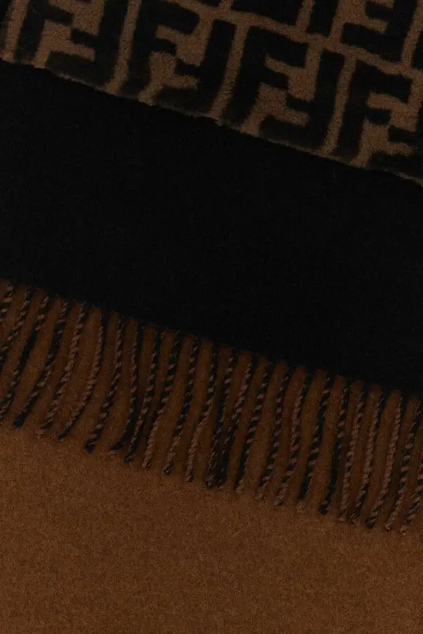 Fendi Black Wool Blend Scarf