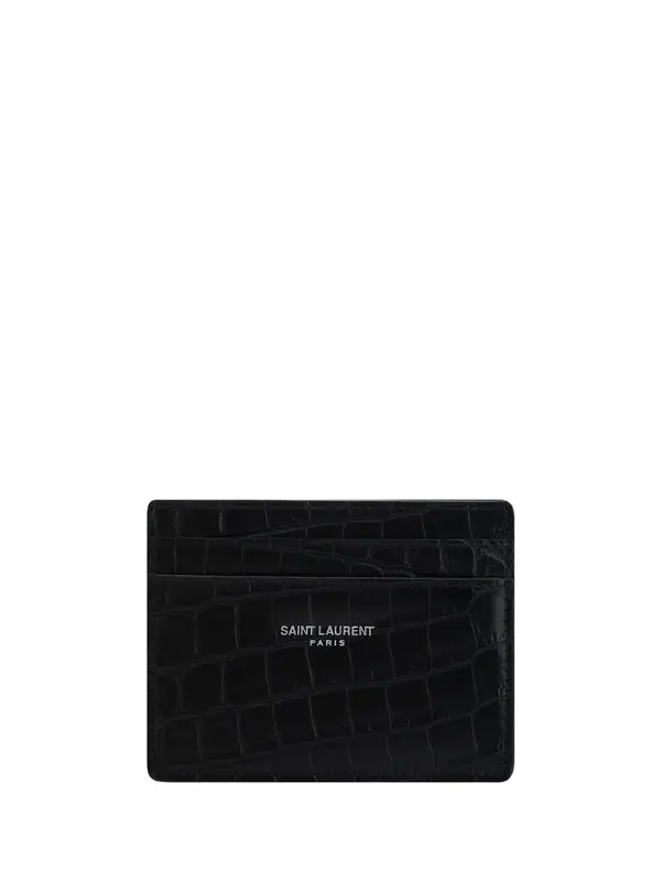 Saint Laurent Animal-effect Leather Cardholder - Black