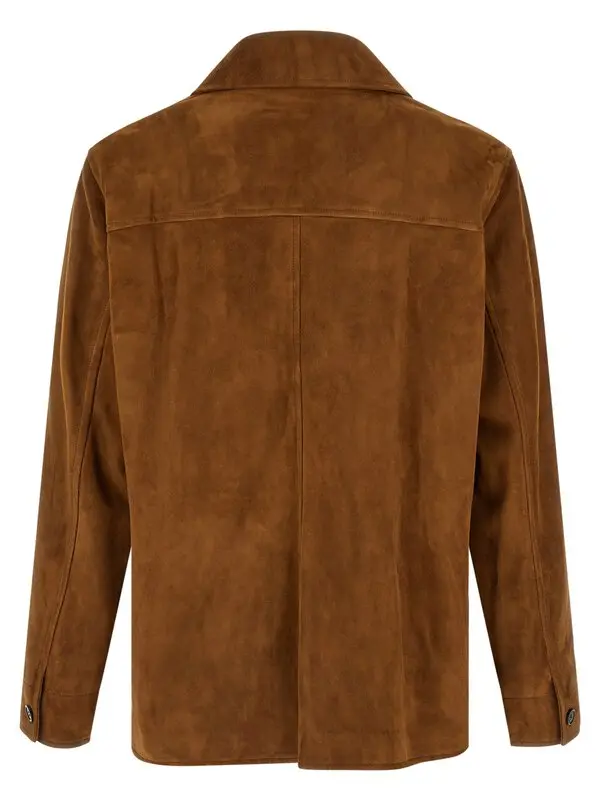 Saint Laurent Suede Overshirt - Brown