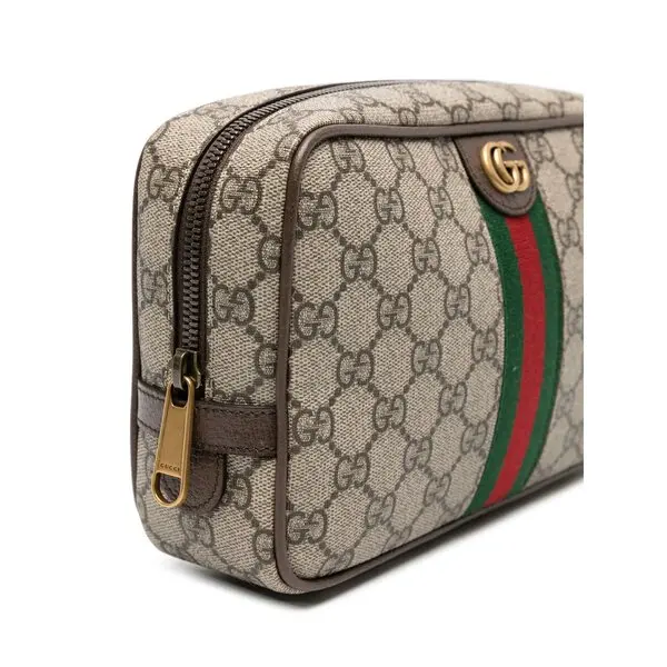 Gucci Gg Supreme Canvas Wash Bag - Brown