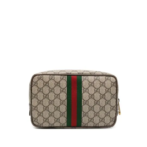 Gucci Gg Supreme Canvas Wash Bag - Brown