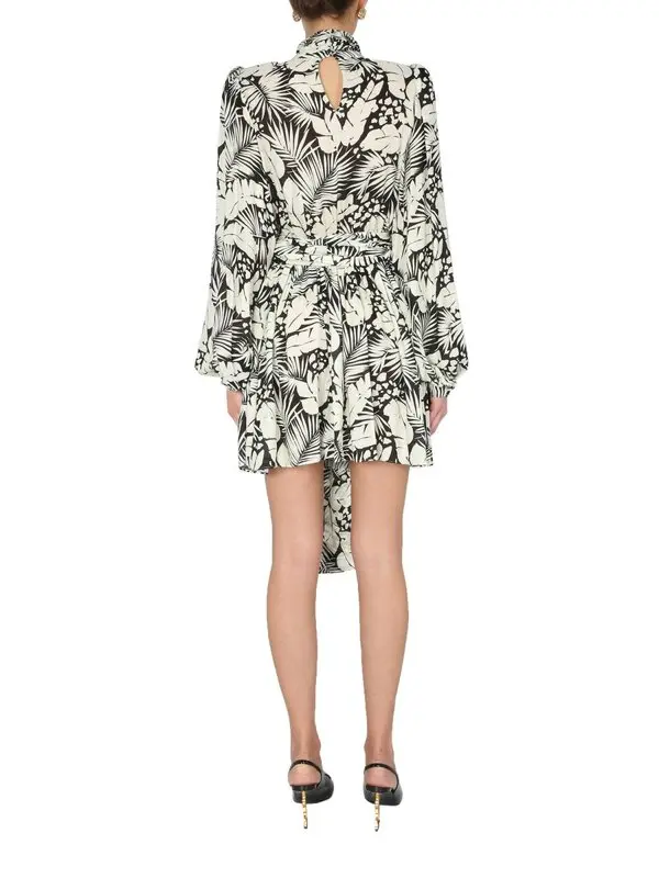 Saint Laurent Printed Band Collar Mini Dress