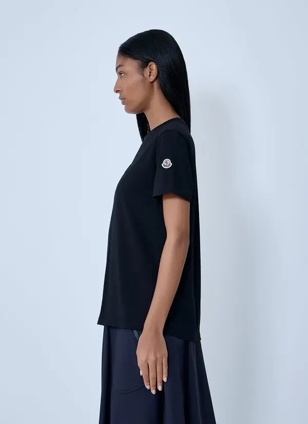 Moncler Logo Motif Cotton Jersey T-shirt - Black
