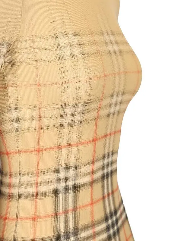 Burberry Blend Check Knit Sweater - Cream