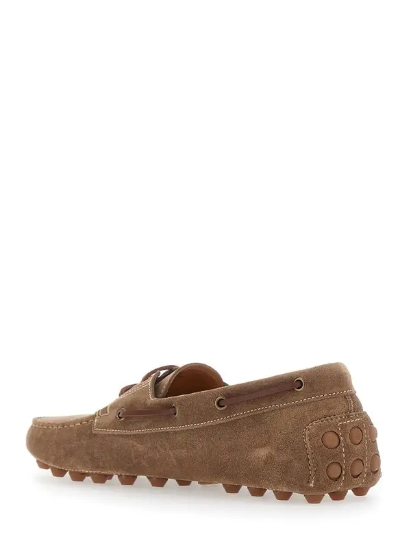 TOD'S Suede Loafers With Contrast Stitching - Multicolor