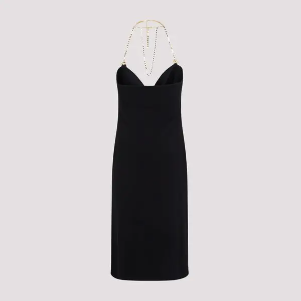 Bottega Veneta Viscose Midi Dress With Gold Tone Chain Detail