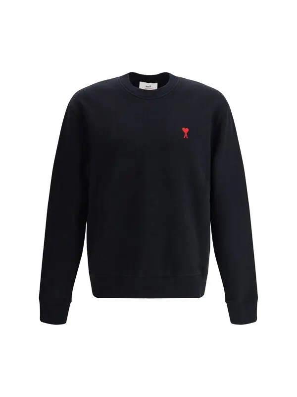 AMI Paris Embroidered Logo Crewneck Sweatshirt - Black
