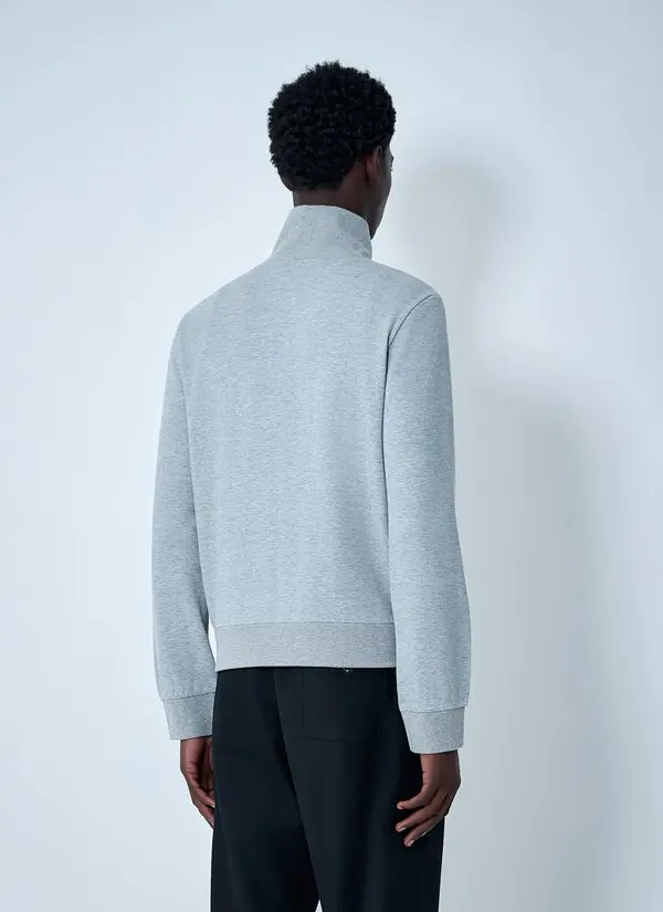 Gucci Logo Motif Zip-up Sweatshirt With Web Trim