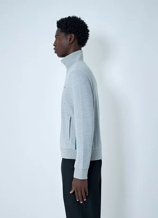 Gucci Logo Motif Zip-up Sweatshirt With Web Trim