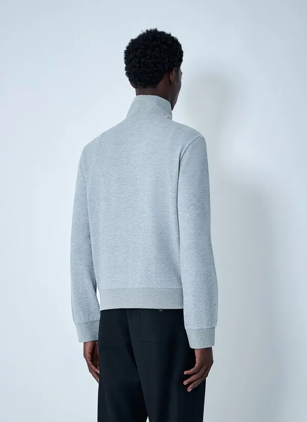Gucci Logo Motif Zip-up Sweatshirt With Web Trim
