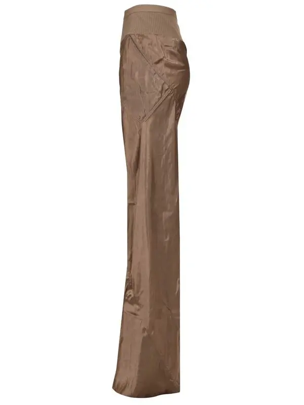 Rick Owens Bias Satin Flared Trousers - Cream