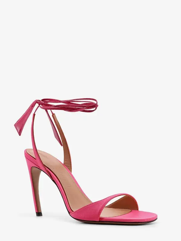 Attico Ora Satin Sandals With Lace-up Closure - Multicolor