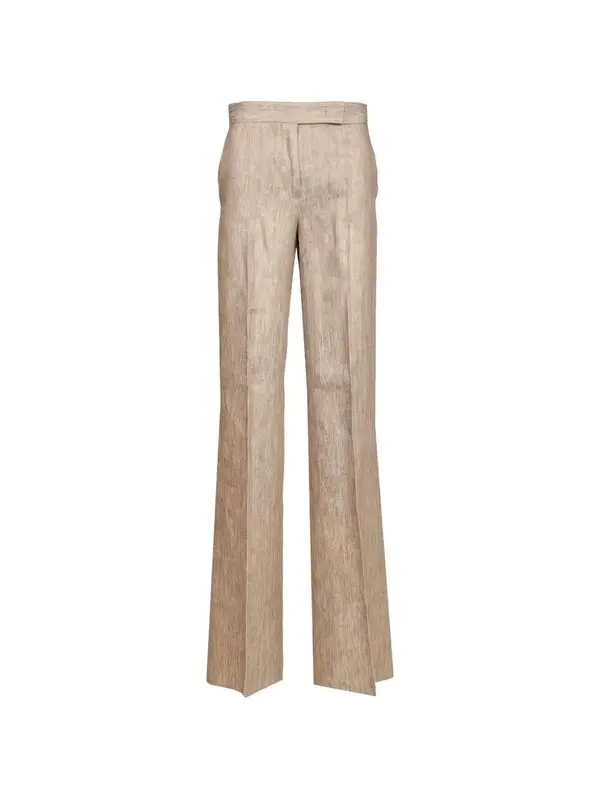 Max Mara Chevron Linen Batavia Trousers - Cream