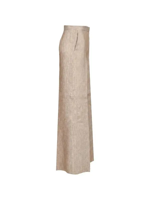 Max Mara Chevron Linen Batavia Trousers - Cream