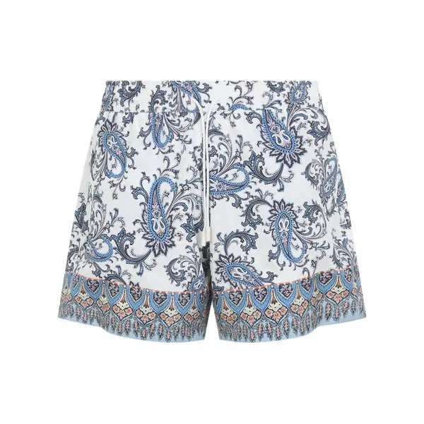 Etro Roma Paisley Print Swim Shorts - Blue
