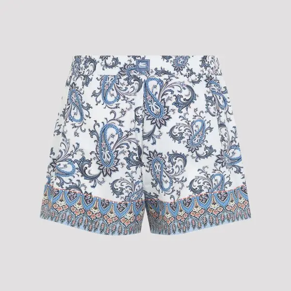 Etro Roma Paisley Print Swim Shorts - Blue