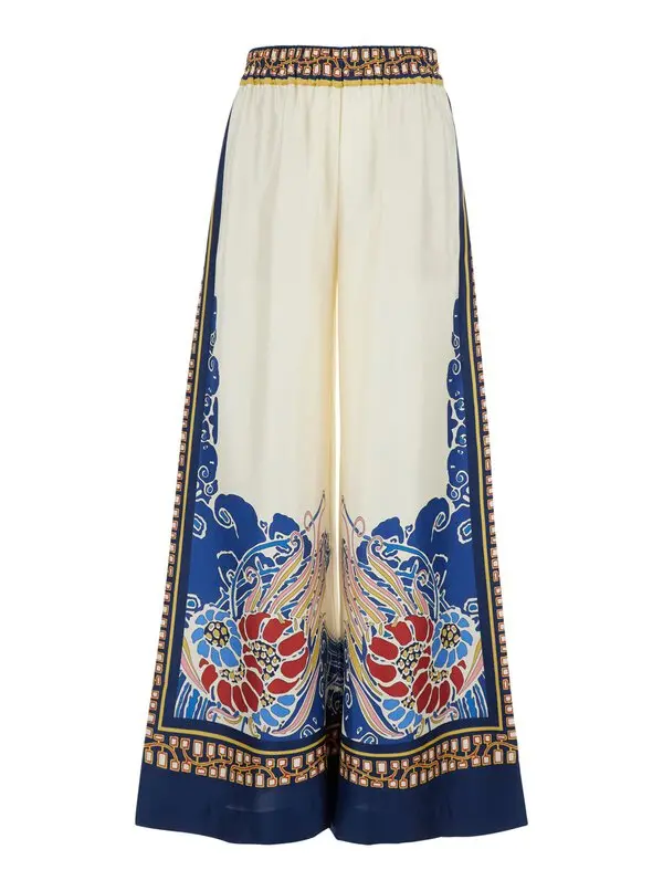 La DoubleJ Wide-leg Palazzo Pants With All-over Silk Print - Multicolor