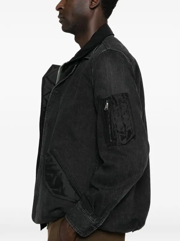 Sacai Denim And Nylon Jacket - Multicolor