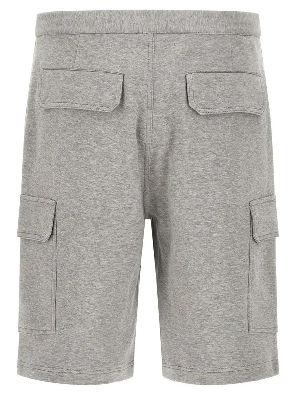 Brunello Cucinelli Cotton, Cashmere, And Silk Blend Cargo Bermuda Shorts - Gray