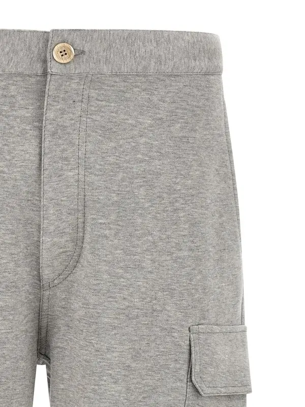 Brunello Cucinelli Cotton, Cashmere, And Silk Blend Cargo Bermuda Shorts - Gray