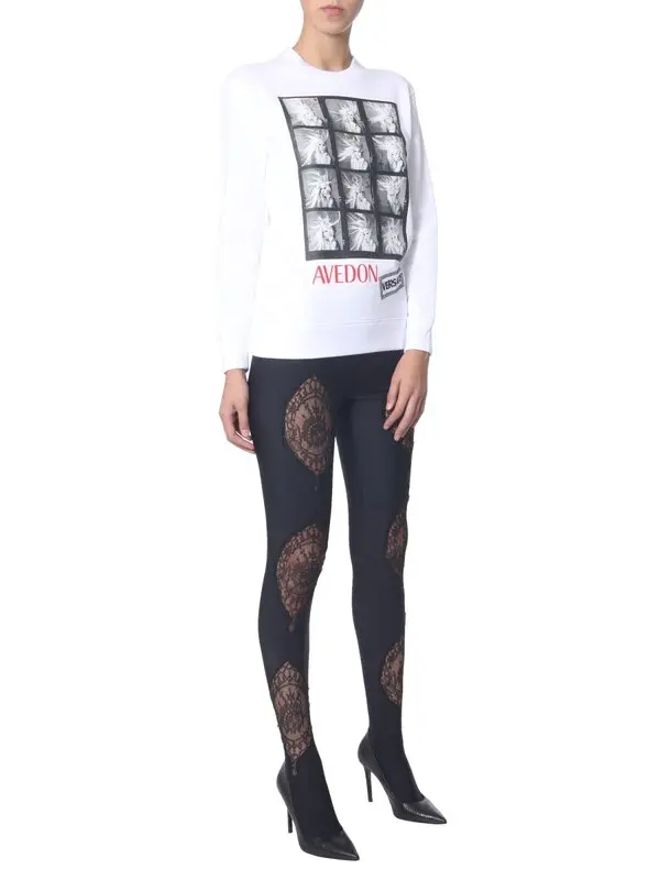 Versace Crewneck Sweatshirt With Graphic Print - White