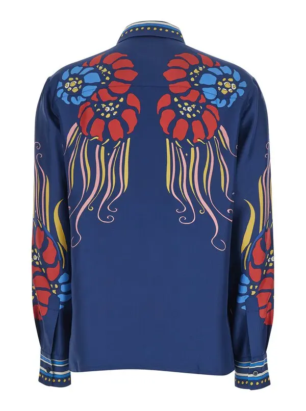 La DoubleJ Silk Shirt With Classic Collar And All-over Print