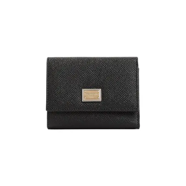 Dolce & Gabbana Leather French Flap Wallet - Black