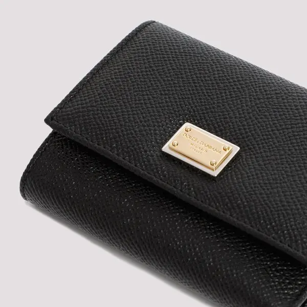 Dolce & Gabbana Leather French Flap Wallet - Black