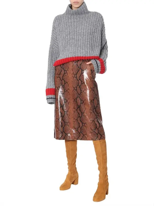 Dsquared2 Python Print High Waist Skirt