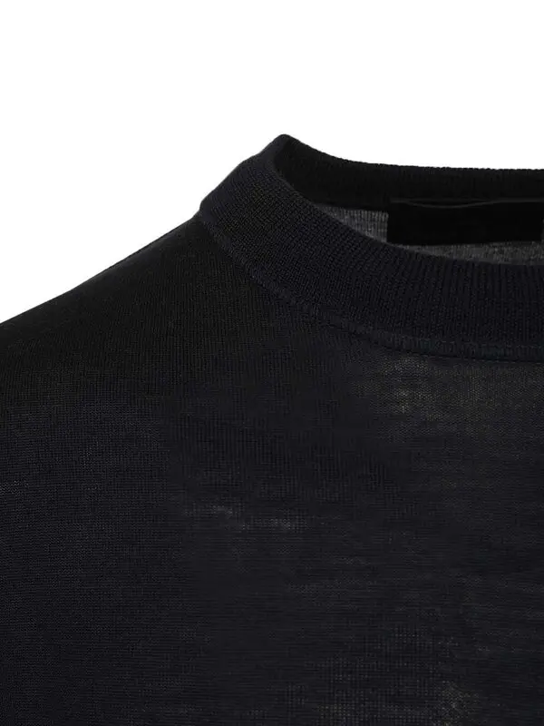 Stone Island Crew Neck Sweater In Pure Lightweight Wool - Blue
