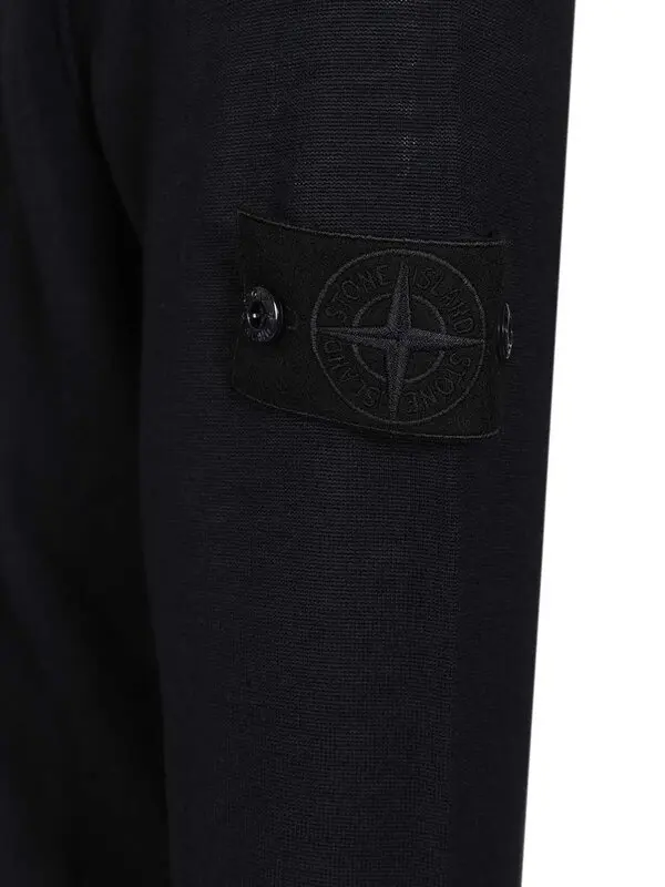 Stone Island Crew Neck Sweater In Pure Lightweight Wool - Blue