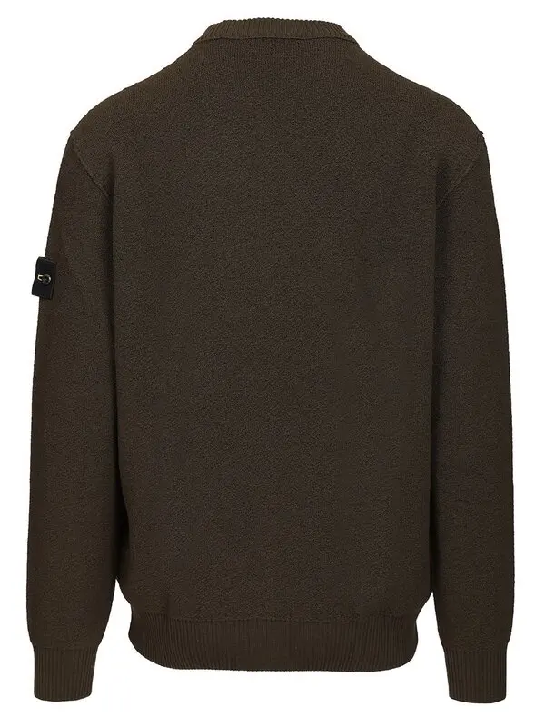 Stone Island Crew Neck Sweater In Pure Lightweight Wool - Gray